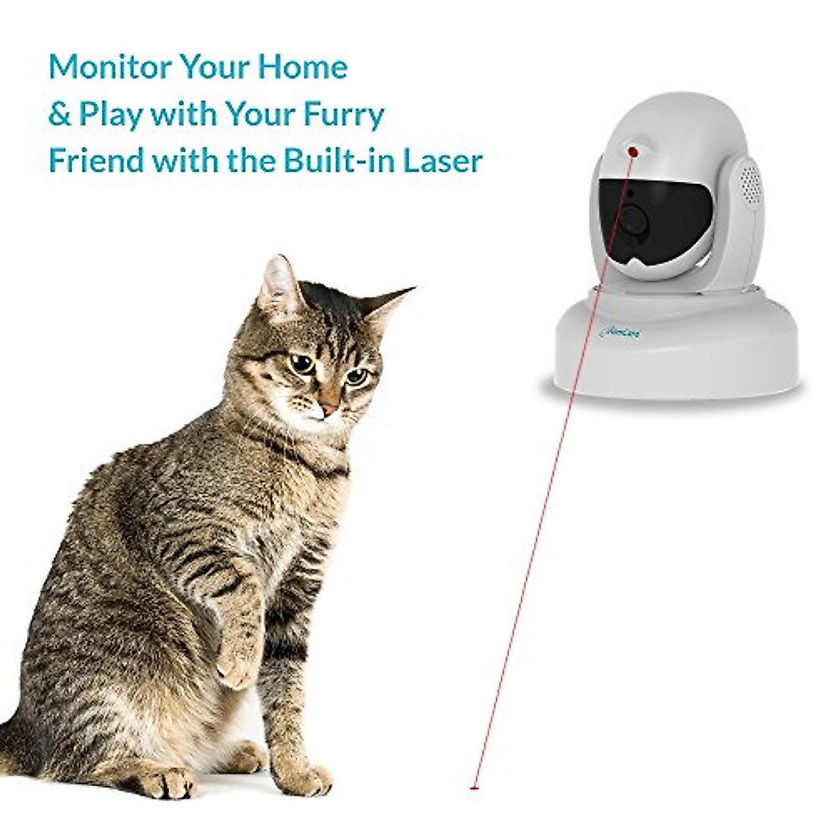 iFamCare Helmet: 1080P Full HD Wi-Fi Smart Digital Home Video Monitor for iPhone & Android with Air Sensor, Night Vision, Built-in Laser, White