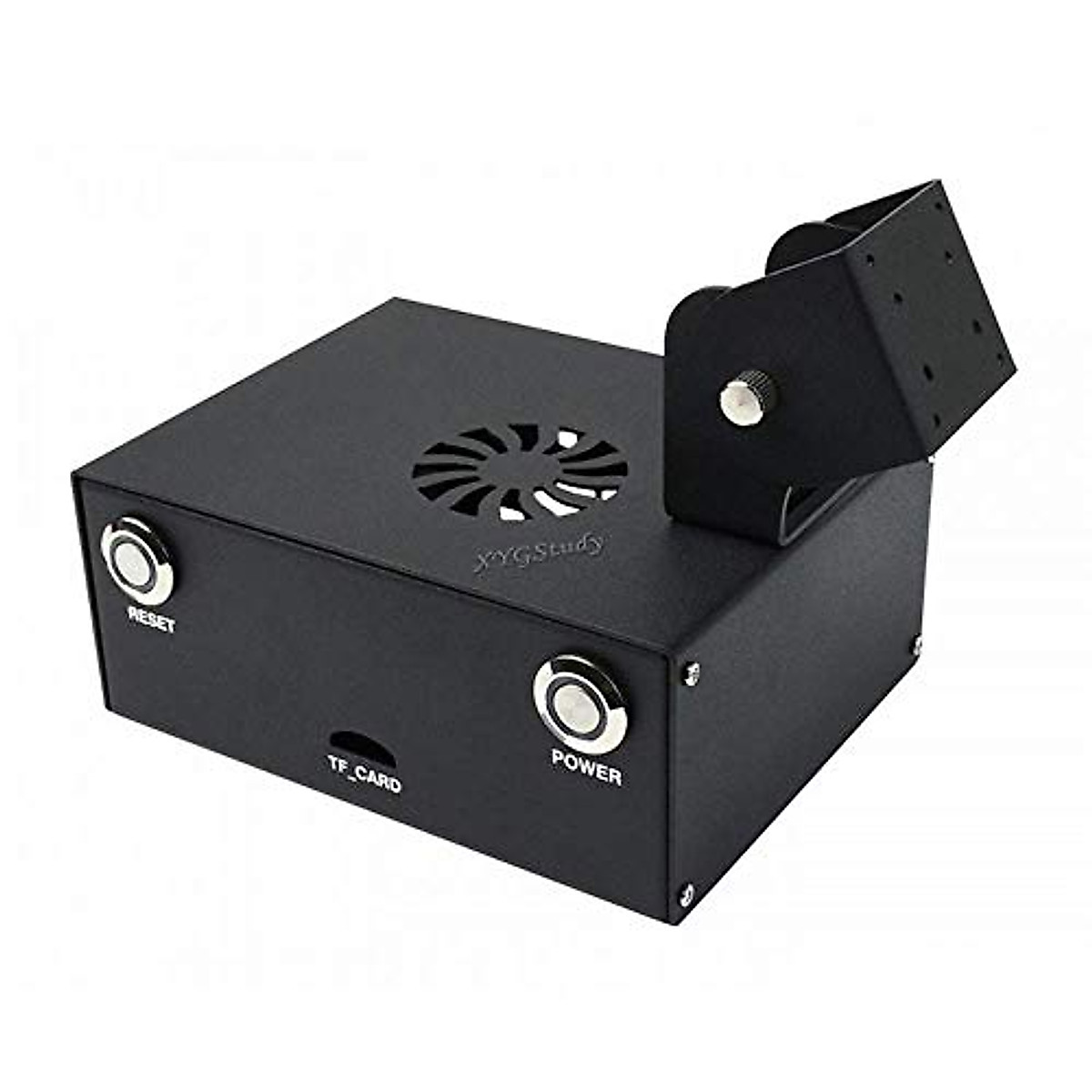 XYGStudy Jetson Nano 2GB Metal Case (E) with Camera Holder and Invisible Cooling Fan Design Specialized for Jetson Nano 2GB Developer Kit Only