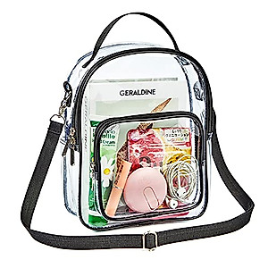 Clear Crossbody Purse Bag, Stadium Approved Clear Tote Bag with Strap for Concert, Sports Games One Size