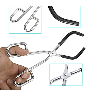 AuInn Scientific Labwares Lab Tools Starter Kit, Includes Crucible Beaker Tongs Lab Spatula Scoop Spoon Test Tube Clamps Sterilizer Forceps Tweezers