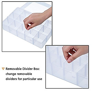 Outus Washi Tape Organizer Sticker Storage Bead Organizer Crafts Box Organizer, 15 Compartments, Clear