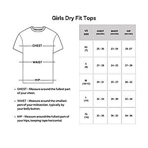 Real Essentials 4 Pack: Girls Short Sleeve Shirts Tees Active Quick Dry Fit Crew Neck T-Shirt Active Athletic Tops Soccer Sports Yoga Young Teen Chica's Kids Zebra Summer Clothes - Set 10, LG (14)