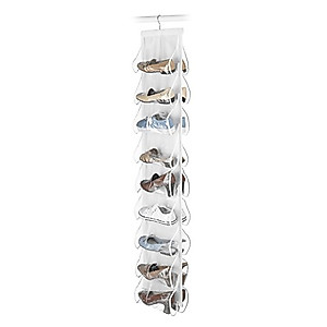 Whitmor White Hanging Shoe File, Clear