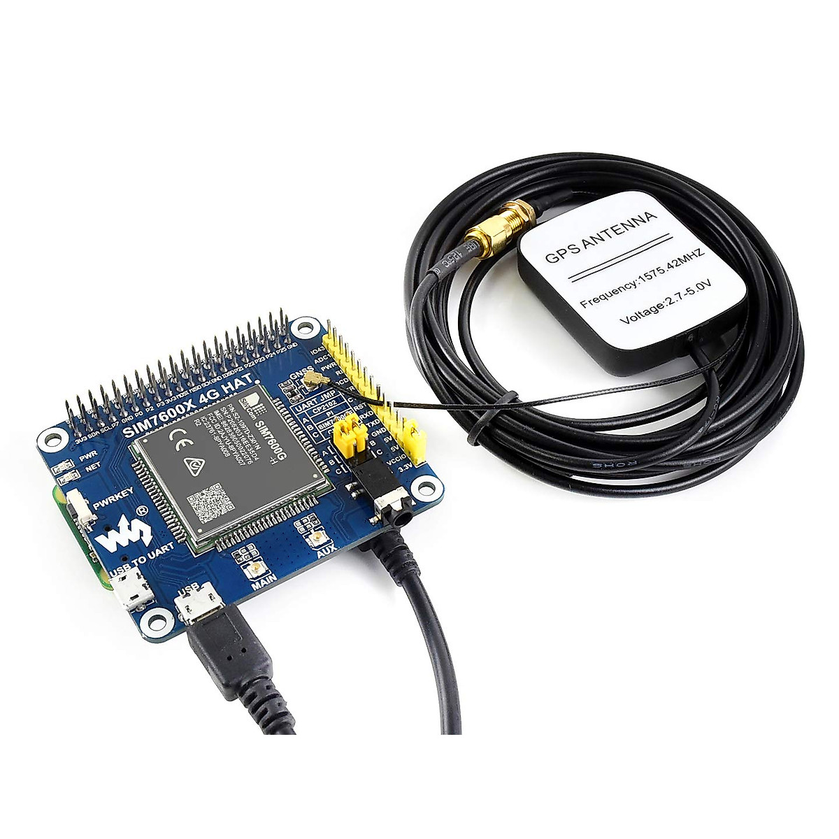 TOP1 SIM7600G-H 4G HAT for Raspberry Pi, LTE Cat-4 4G/3G/2G Communication GNSS Positioning Global Band. Supports Raspberry Pi Series Boards and Jetson Nano