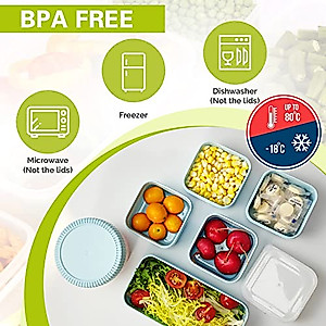 Food Storage Container with Lid Airtight, with 6 Individual BPA-Free Plastic Food Containers for Pantry Fridge Organization and Storage, Reusable Stackable Meal Prep Containers, Dishwasher Safe