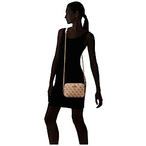 GUESS womens Noelle Crossbody Camera, Latte, One Size US