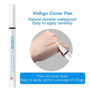 BINBEIV Vitiligo Cosmetic Camouflage Liqui, Cover appearance of Skin Depigmentation, Natural-Durable-Waterproof, Makeup Cover Waterproof, Used on face, hands and body