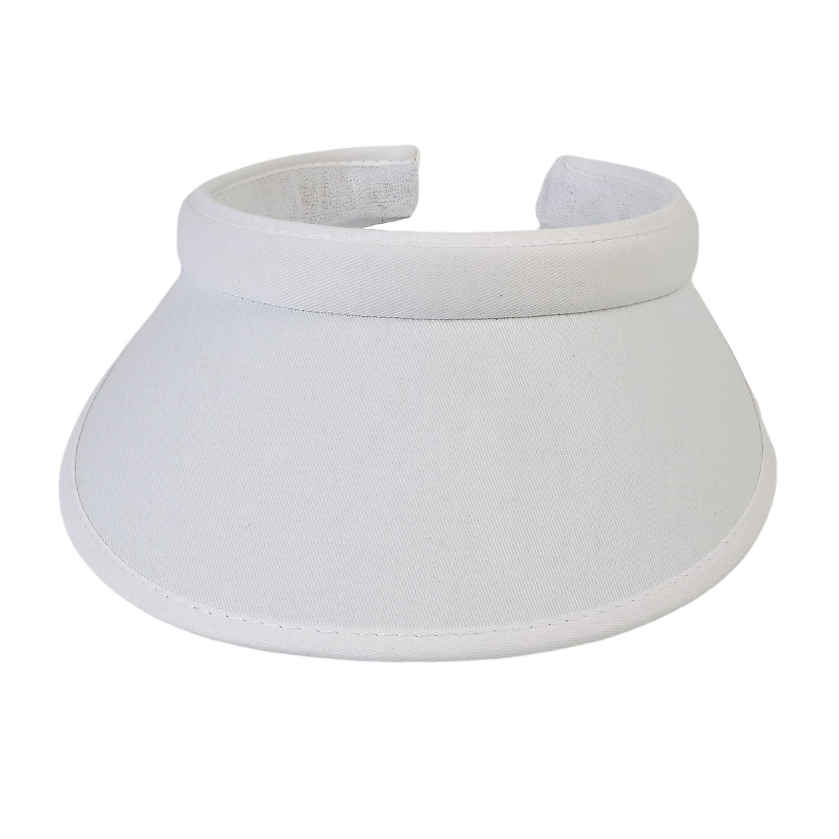 TopHeadwear Sports Cotton Twill Clip-On Visor 3.5 Inch Wide Brim, White