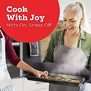 Big Red House Double Oven Mitt with The Heat Resistance of Silicone and Flexibility of Cotton, Recycled Cotton Infill, Terrycloth Lining, 480 F Heat Resistant, Gray