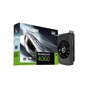 Zotac GAMING GeForce RTX 4060 8GB Solo DLSS 3 8GB GDDR6 128-bit 17 Gbps PCIE 4.0 Super Compact Gaming Graphics Card, ZT-D40600G-10L