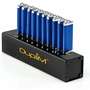 DupliM 1 to 10 Mini USB 3.0 Flash Drive Duplicator Cloner Burner Computer Connected for MAC and PC