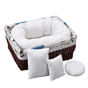 Sunmig 4 PC Newborn Baby Photography Wheat Donut Posing Pillow Basket Filler Baby Photo Prop White