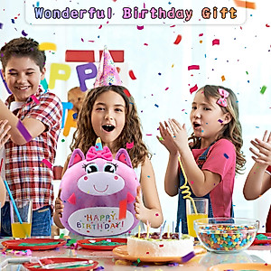 Birthday Plush Unicorn Pillow, Happy Birthday Gifts for Girls Toddlers Kids, Soft Plush Toy Cute Unicorn Stuffed Animal, Plushies Doll Home Room Decoration, Unicorn Sleep Mask