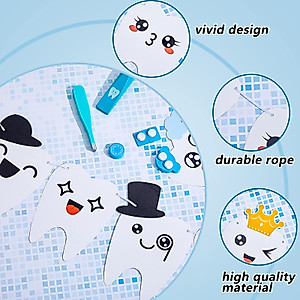 4 Pieces Tooth Banner Decorations 1st Tooth Banner Garland for Dental Graduation Birthday Party Baby Shower Decor