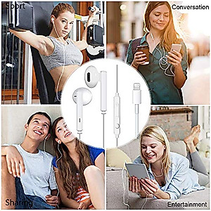 MFi Certified Earphone Wired Lightning Headphones Apple in-Ear Earbuds with Microphone Controller Compatible with iPhone 13/13pro/12 11 Pro Max XS Max XR and More Devices