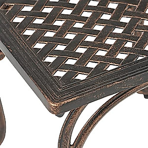 Christopher Knight Home Mckinley Outdoor Cast End Tables, 2-Pcs Set, Shiny Copper