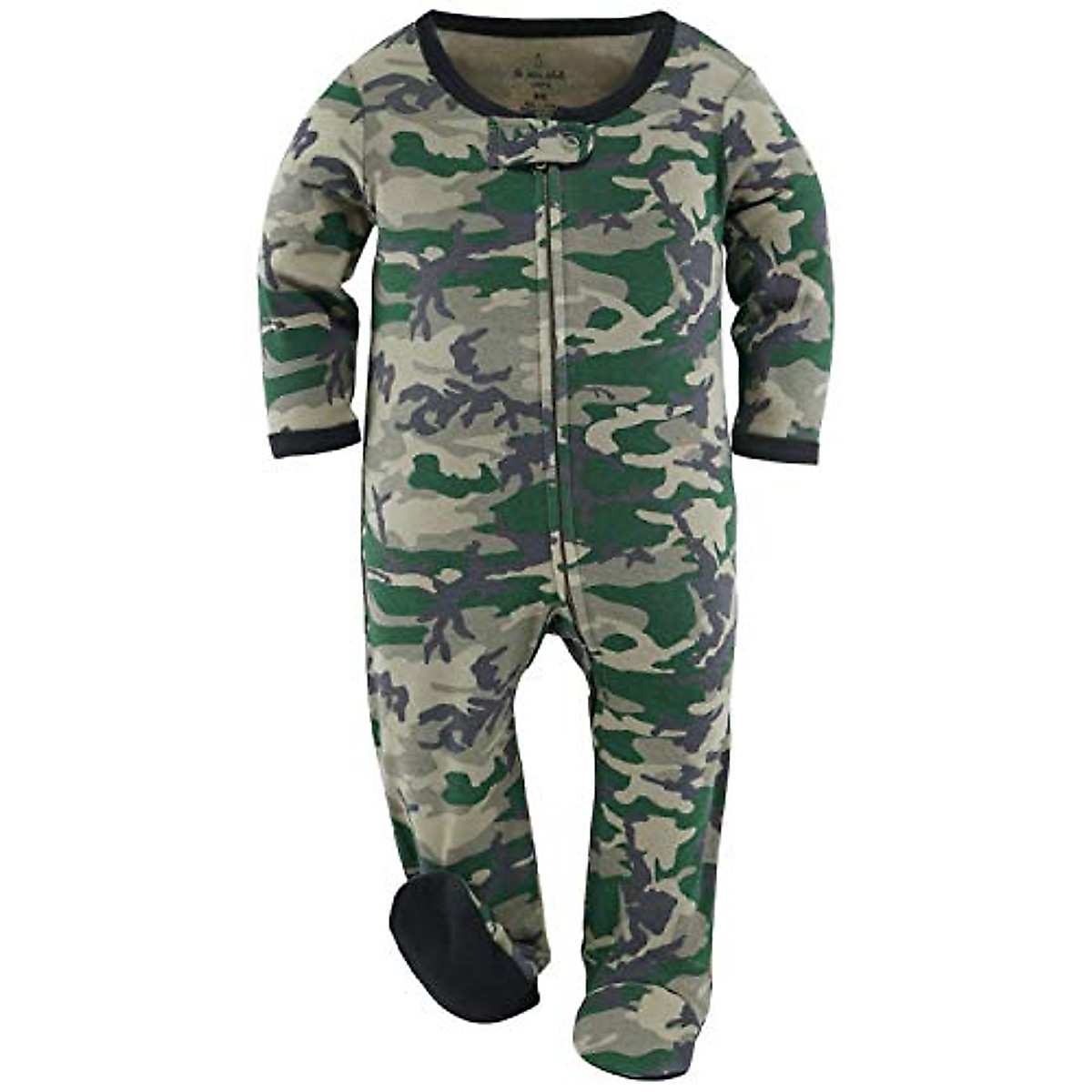 The Peanutshell Footed Baby Sleepers for Boys, Camo & Dinosaur, 3 Pack Set (3M)