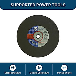Benchmark Abrasives 14" x 3/32" x 1" Aluminum Oxide Type 1 Chop Saw Blade Cutting Wheel for High-Speed Power Saws, Max. RPM 4400, Precise Cutting of Metal Steel Drywall - 10 Pack