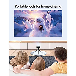Projector, AKIYO Mini Portable Projector Tripod, 360° Arbitrary Rotation with 2 Height Modes, Multi-Function, Support Most of The Projectors Or Cameras Within 4.4lbs