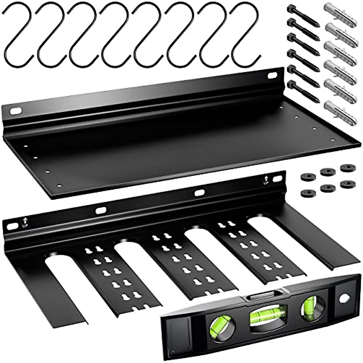 Spacemaxer Heavy Duty Drill Rack & Tool Organizer | Wall Mounted Garage Storage Holder for Handheld & Power Tools | 2 Pack Garage Shelving, Compact Steel Design for Home & Workshop | Father's Day Gift