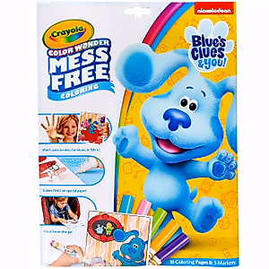 Crayola Blues Clues Color Wonder, 18 Mess Free Coloring Pages & 5 No Mess Markers, Gift for Kids