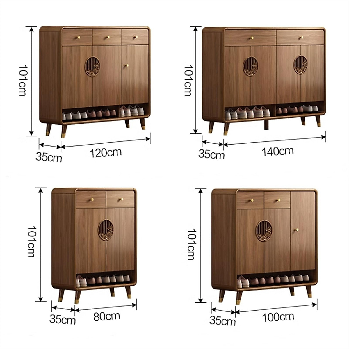 Shoe rack Chinese Style Shoe Cabinet with Wood Frame, Shoe Organizer with Doors and Drawer, Freestanding Shoe Storage Cabinet for Entryway Living Room Shoe Storage Organizer ( Size : 80x35x100cm )