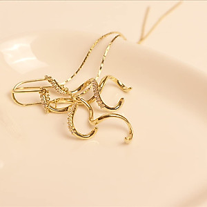 Sonateomber Gold Long Spiral Chain Dangle Threader Earrings for Women Dainty Cute Cubic Zirconia Geometric Curve Twisted Drop Dangly Thread Earrings Jewelry Prom Gifts