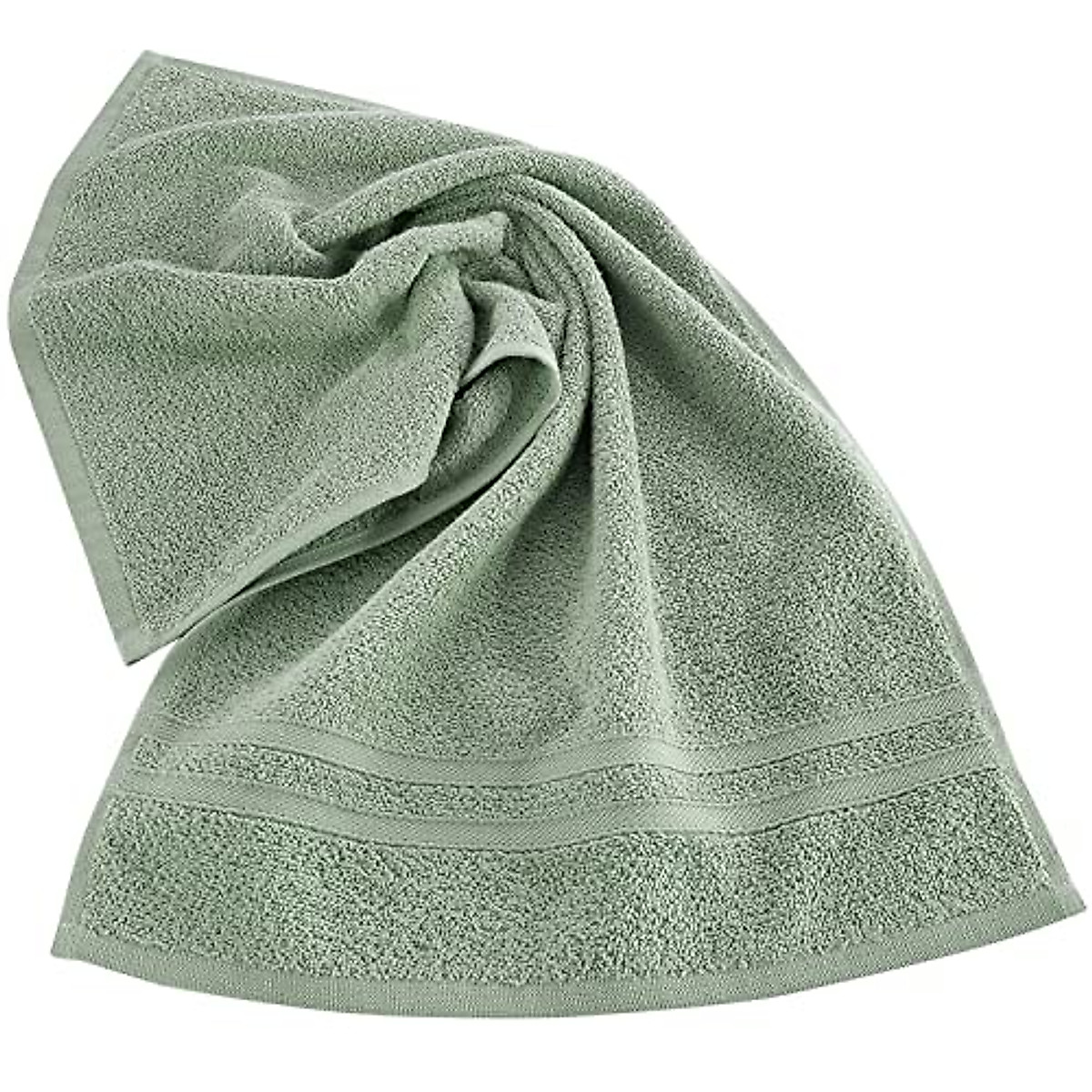 Hammam Linen Light Green Hand Towels 4-Pack - 16 x 30 Turkish Cotton Quality Soft and Absorbent Small Towels for Bathroom 600 GSM