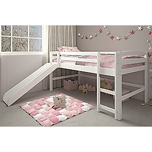 Woodcrest Mini Slide Loft Bed, Twin, White