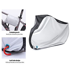 Bike Cover, Waterproof Outdoor Bicycle Cover with Lock Hole for Mountain Road Bikes XL
