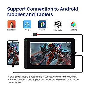 HUION KAMVAS 13 Drawing Tablet with Screen Full-Laminated Graphics Tablet with Battery-free Pen Tilt Support, Adjustable Stand, and 8 Shortcut Keys,13.3" Pen Display for Android, Mac, PC, Linux, Black