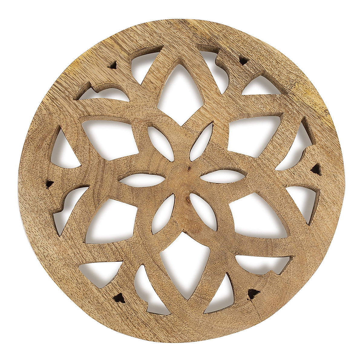 Handmade Wooden Trivet for Hot Dishes Plates & Pots Holder Hot Pad for Kitchen & Dining Table Decor Cookware Heat Resistant Rustic Decorative Carvings 8 Inches Tabletop Home & Dining Table Essentials