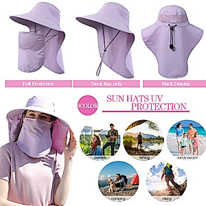 icolor Women Sun Hat UPF 50+ Wide Brim Sunscreen Visor Sun Protection Cap w/12 Neck Flap Sun Shade Hat for Girl Lady