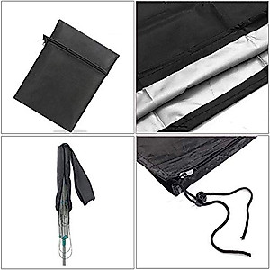 C/A Rotary Dryer Cover Rotary Airer Cover for Drying Rack Protection Waterproof Washing Line Cover for Outdoor Garden Courtyard (Black)