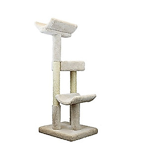 Prestige Cat Trees 130077-Beige Double Scratching Post Cat Tower Tree