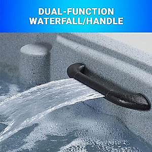 Essential Hot Tubs 34-Jet Lakeside EX Hot Tub, Seats 5, Lounger Seating with 2 Oversized 14-Port Jets, Powered by 5-Peak HP Pump, Gray Granite/Charcoal Gray