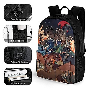 JAYWIS Fire Wings Dragon Backpack Large Capacity Laptop Bags Lightweight Multifunction Daypack for Daily/Work/Sport