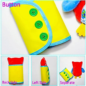 Extpro Learn to Dress Owl Doll Toys Kids Early Learning Basic Life Skills Busy Boards - Lace, Snap, Button, Zip for Preschool Education (Owl)