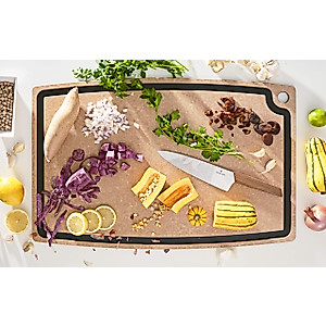 Epicurean Gourmet Series Cutting Board with Juice Groove, 27-Inch by 17.5-Inch, Natural/Slate
