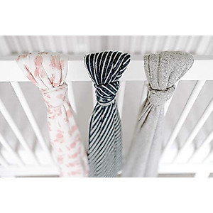 aden + anais Snuggle Knit Baby Swaddle Blanket for Newborn Girl and Boy, Versatile Stroller Cover, Burp Cloth, Nursing Shield, 47 x 47 Inch, Heather Grey