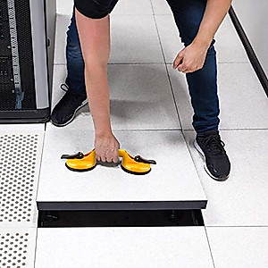 Floor Gap Fixer Tool for Laminate Floor Gap Repair Include Premium Quality Heavy Duty Aluminum Suction Cup and Fiberglass Handle Rubber Mallet (Yellow) - Can't Use on Scraped Surface Floor