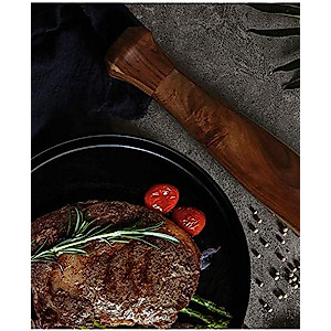 Wooden Salt and Pepper Grinder set, Acacia Wood salt and pepper grinders refillable,pepper mill with Adjustable Coarseness,salt and pepper grinders shaker Tableware Gifts 10" 2PC