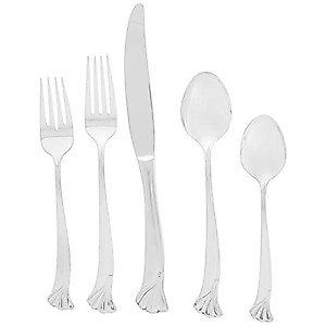 Ginkgo International Leaf 20-Piece Stainless Steel Flatware Place Setting, Service for 4