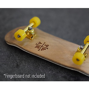 Teak Tuning Apex 71D Urethane Fingerboard Wheels - Cruiser Style, Bowl Shaped, 8.7mm Diameter - ABEC-9 Stealth Bearings - Made in The USA - Banana Yellow Colorway