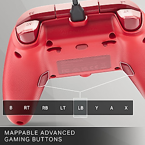 PowerA Advantage Wired Controller for Xbox Series X|S - Red, Xbox Controller with Detachable 10ft USB-C Cable, Mappable Buttons, Trigger Locks and Rumble Motors, Officially Licensed for Xbox