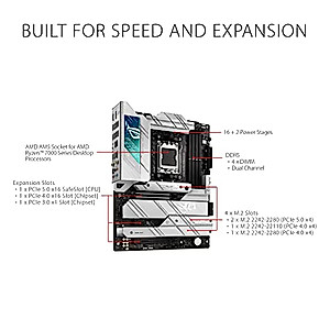 ASUS ROG Strix X670E-A Gaming WiFi 6E Socket AM5 (LGA 1718) Ryzen 7000 Gaming Motherboard(16+2 Power Stages,PCIe® 5.0, DDR5,4xM.2 Slots,USB 3.2 Gen 2x2, WiFi 6E, AI Cooling II)