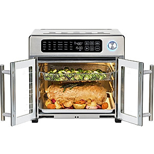 Emeril Lagasse 26 QT Extra Large Air Fryer, Convection Toaster Oven with French Doors, Stainless Steel