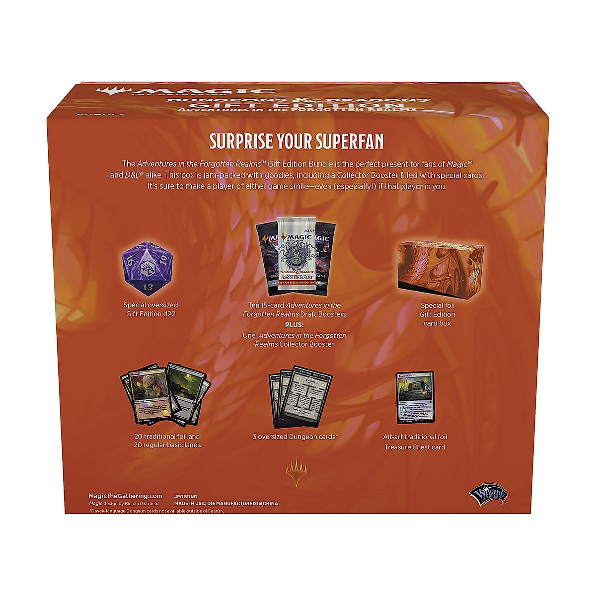 Magic: The Gathering Adventures in The Forgotten Realms Gift Bundle | 10 Draft Boosters | 1 Collector Booster | Accessories