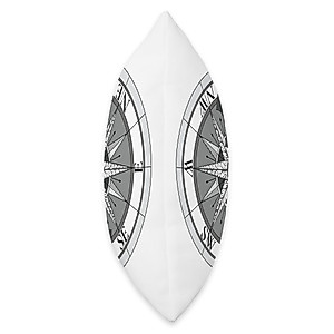 Clever Witty Compass Designs Compass Rose Wind Star Direction Nautical Throw Pillow, 16x16, Multicolor