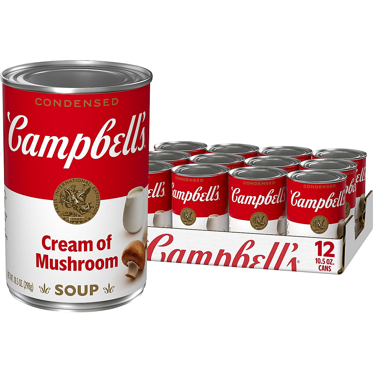 Campbell's Condensed Cream of Mushroom Soup, 10.5 Ounce Can (Case of 12)